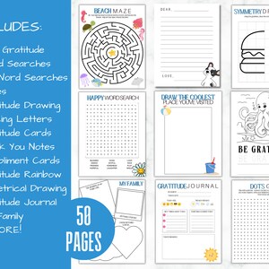 Kids Gratitude Journal Printable | Mindfulness Log | Self Care Planner ...