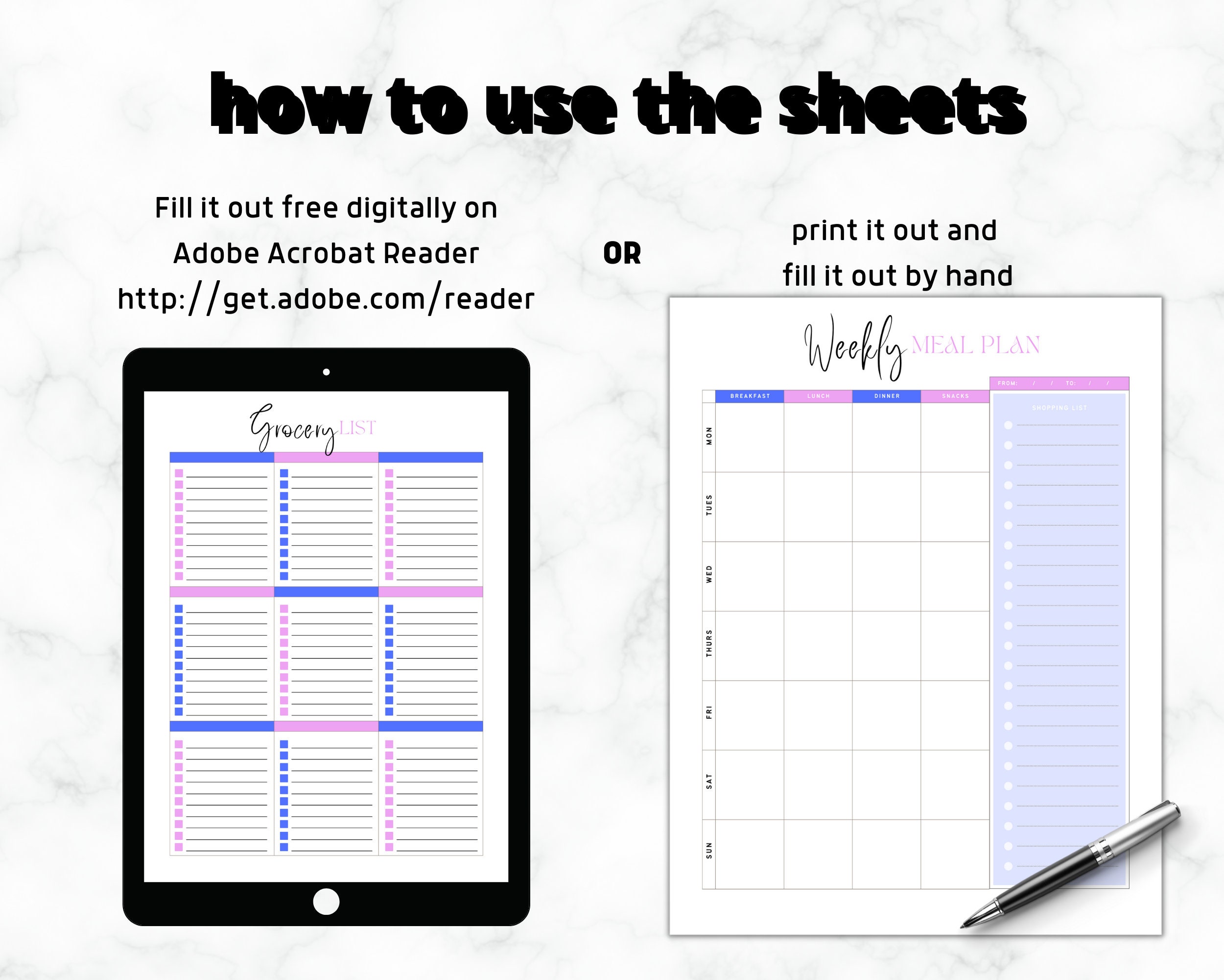 Meal Planner Printable Weekly Food Dairy Meal Tracker Food Journal ...