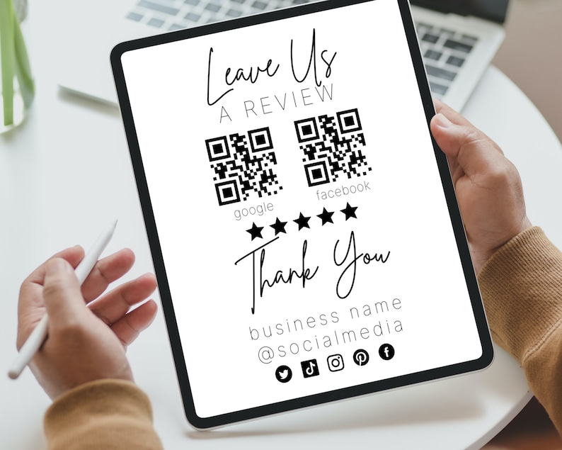 Ask for Review | QR Code Sign Template | Google Rating Sign | Facebook ...