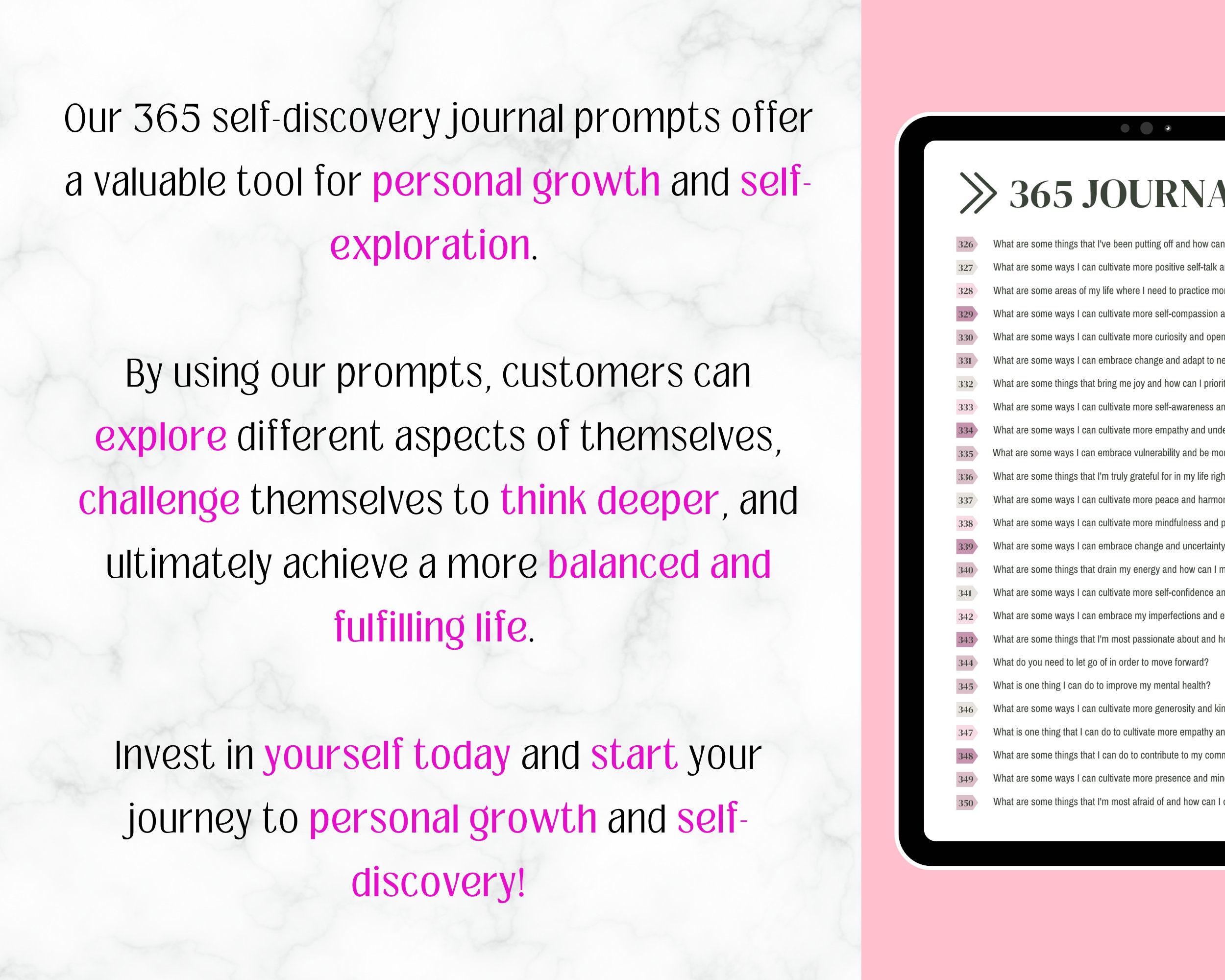 365 Self-discovery Journal Prompts Printable | Shadow Work Journaling ...
