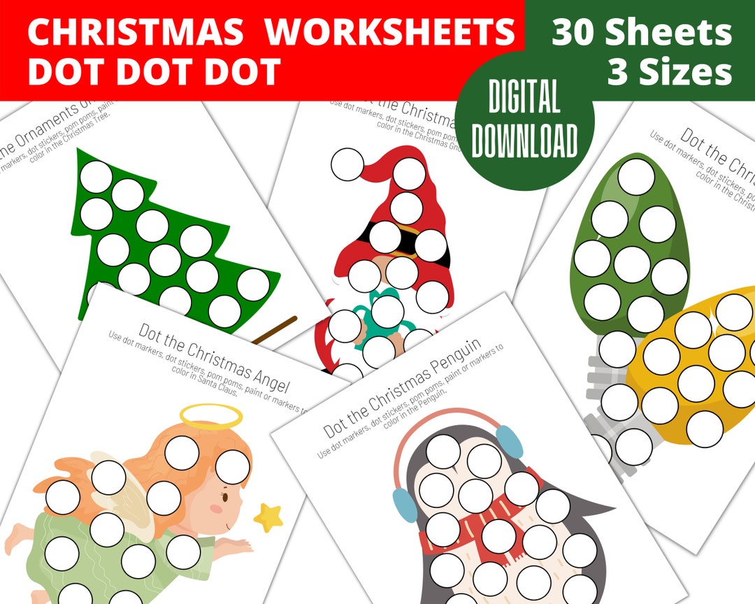 Christmas Worksheets Sheets for Kids | Dot Dot Printable Kids Preschool ...