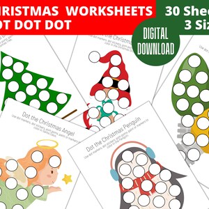Christmas Worksheets Sheets for Kids | Dot Dot Printable Kids Preschool ...
