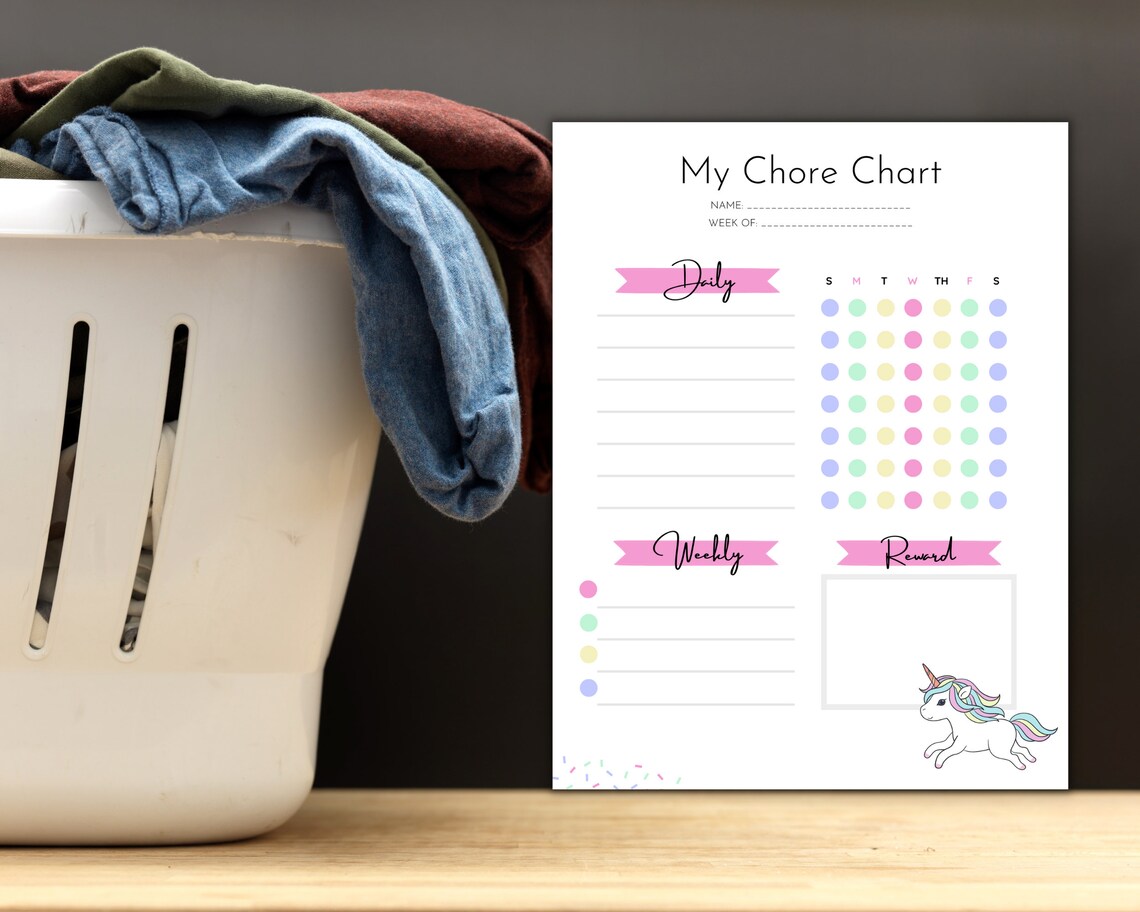 Kids Chore Charts Daily Checklist Reward Screen Time Allowance Chores ...
