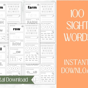 100 Printable Sight Words | Kindergarten Worksheets | Practice Spelling ...
