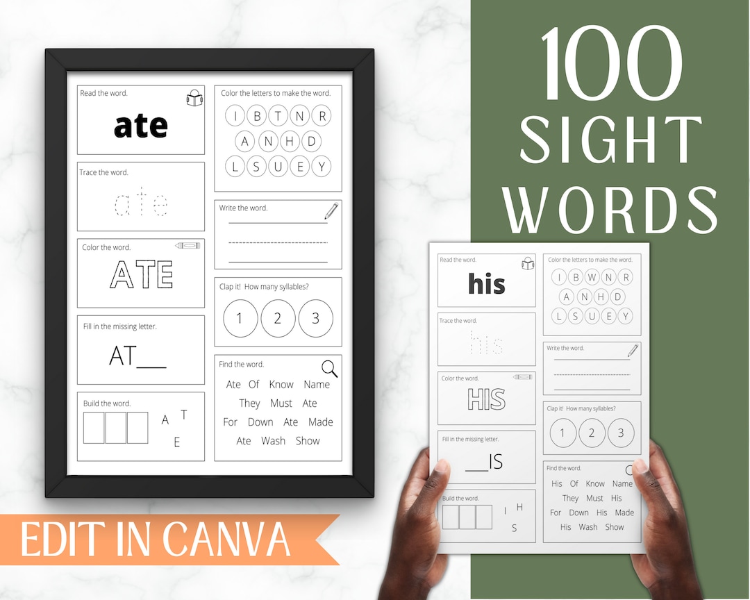 100 Printable Sight Words | Kindergarten Worksheets | Practice Spelling ...