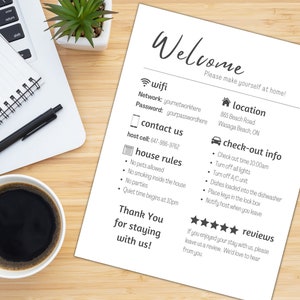 VRBO Welcome Sign | Editable Printable Sign | Minimalist Design | Canva ...