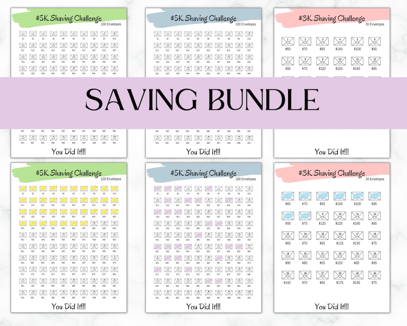 BUNDLE Saving Challenge | Money Challenge | Envelope Saving Tracker ...