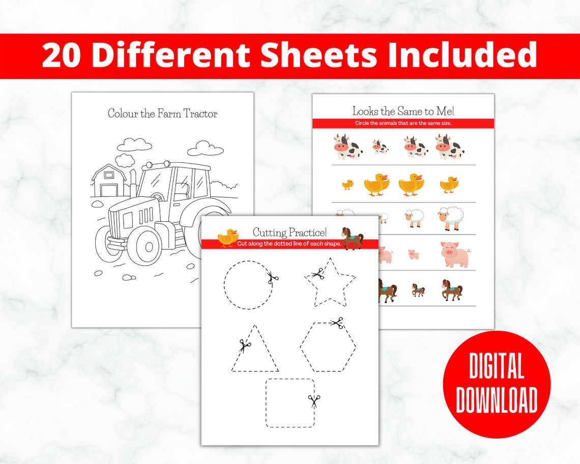 Farm Activity Pages | Activity Worksheets | Printable Worksheets for ...
