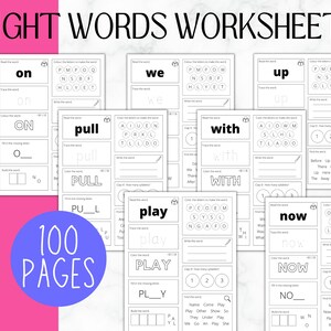 100 Printable Sight Words | Kindergarten Worksheets | Practice Spelling ...