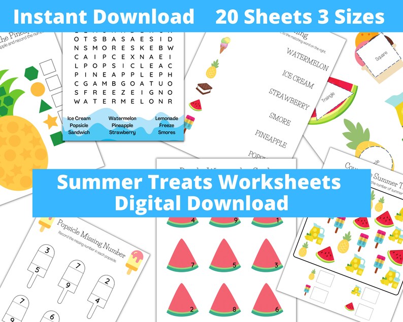 Printable Worksheets for Kids Summer Learning Activities Kindergarten ...