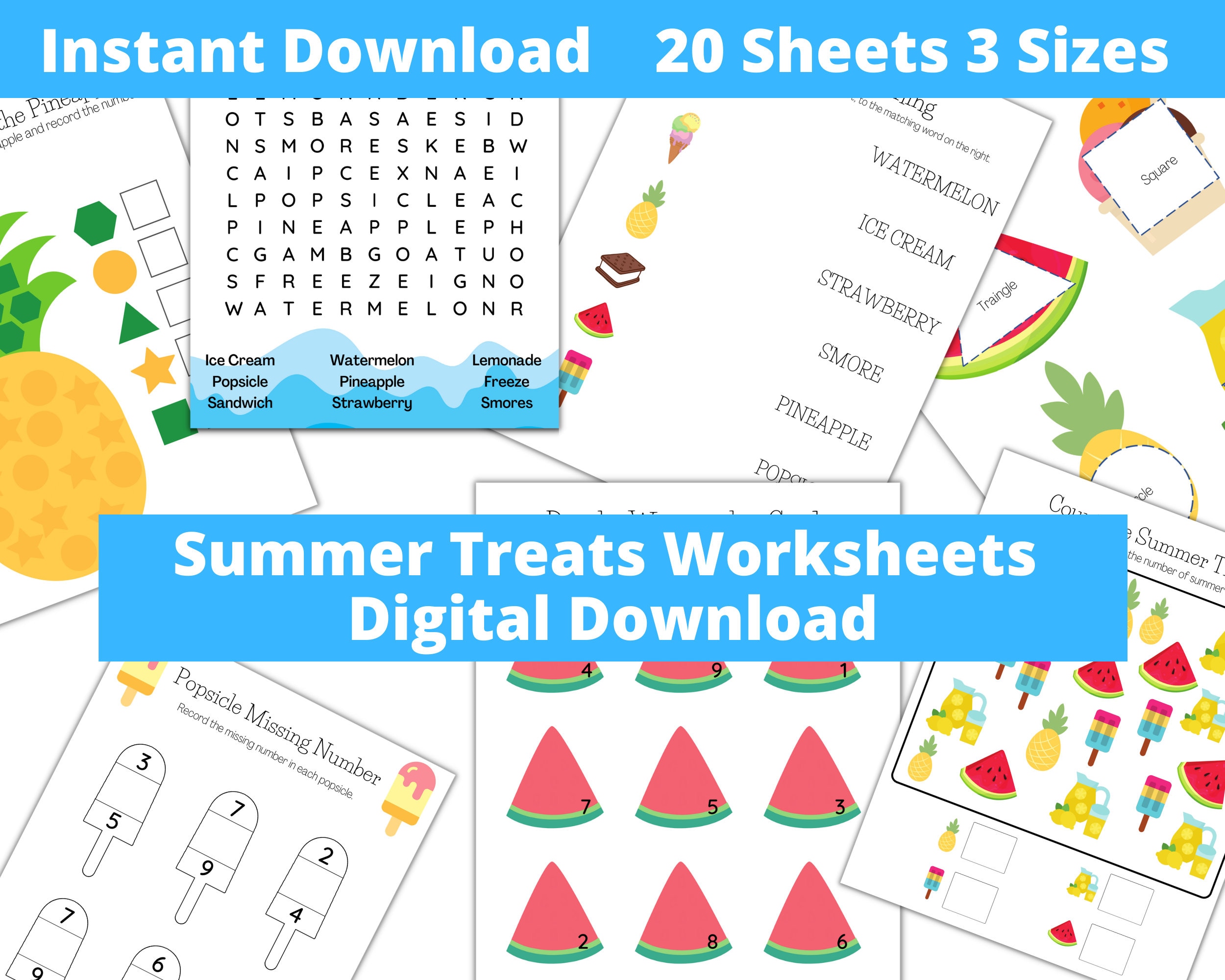 Printable Worksheets for Kids | Summer Learning Activity | Kindergarten ...
