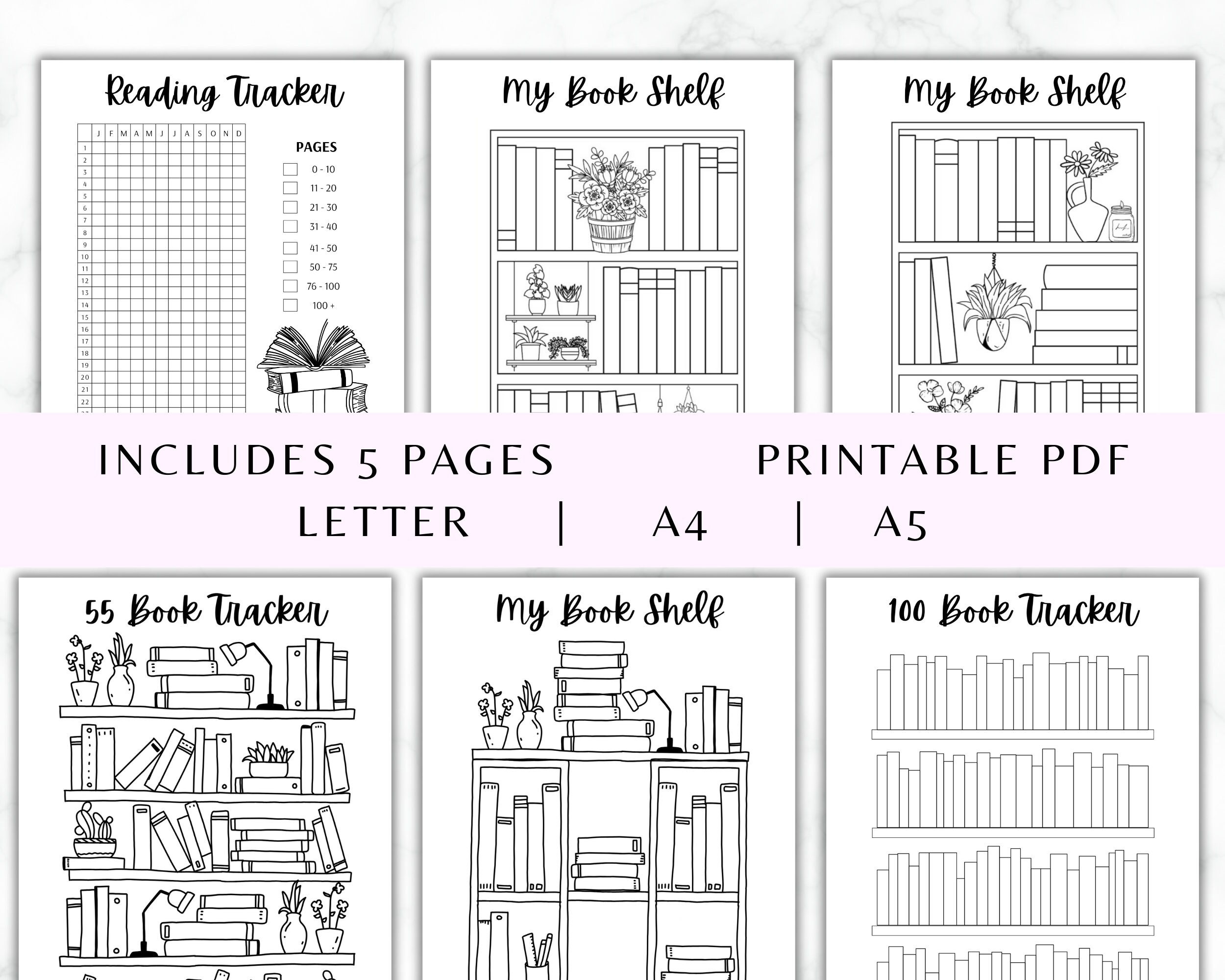 Book Reading Tracker | Reading Tracker | Book Tracker | Book Challenge ...