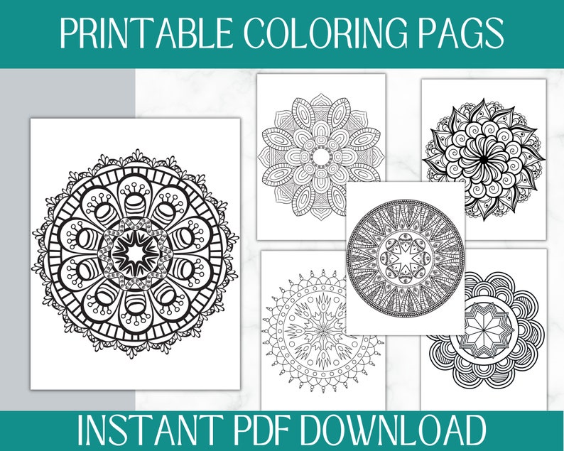 50 Mandala Printable Coloring Sheets | Printable Pages| Adult Coloring ...