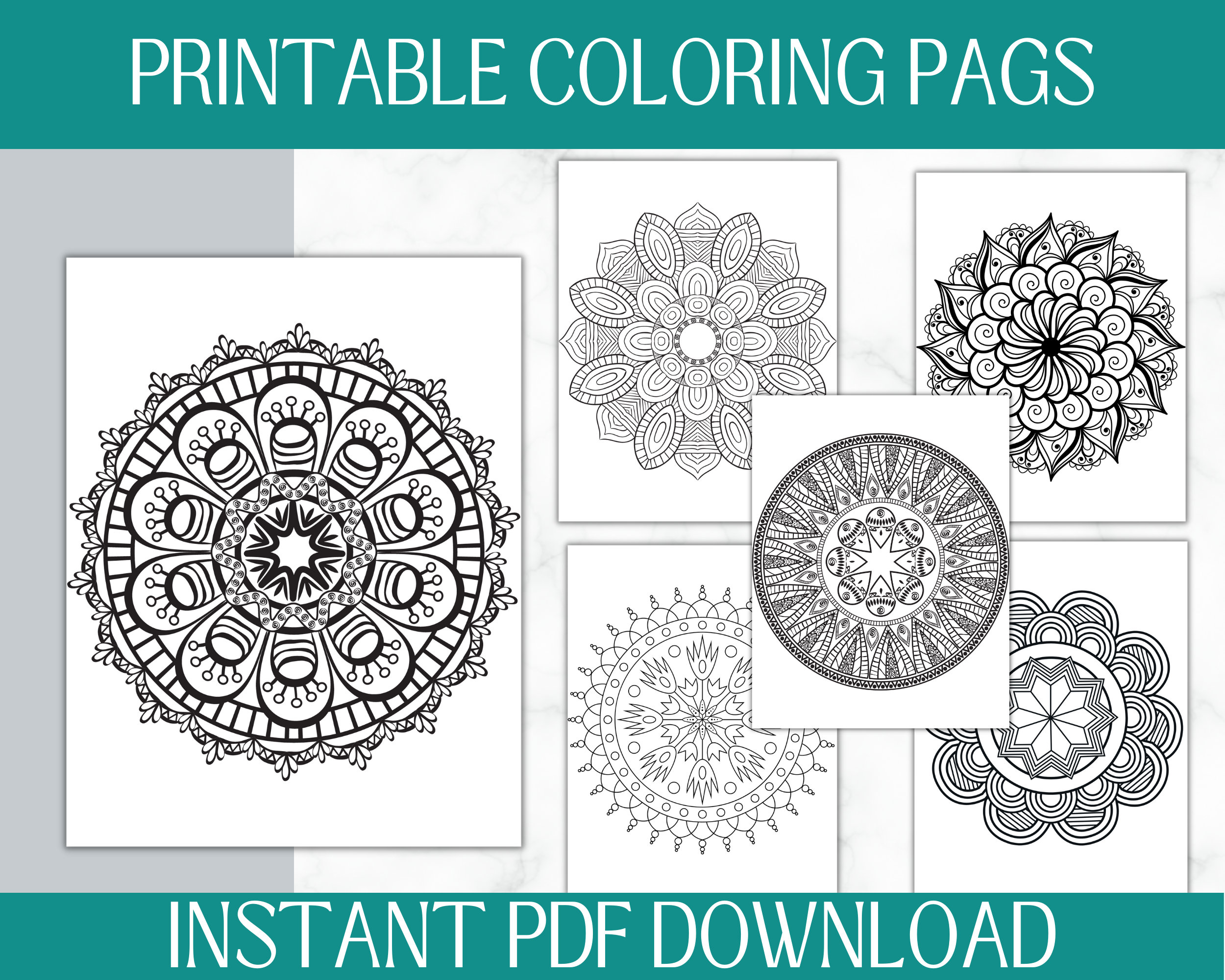 50 Mandala Printable Coloring Sheets | Printable Pages| Adult Coloring ...