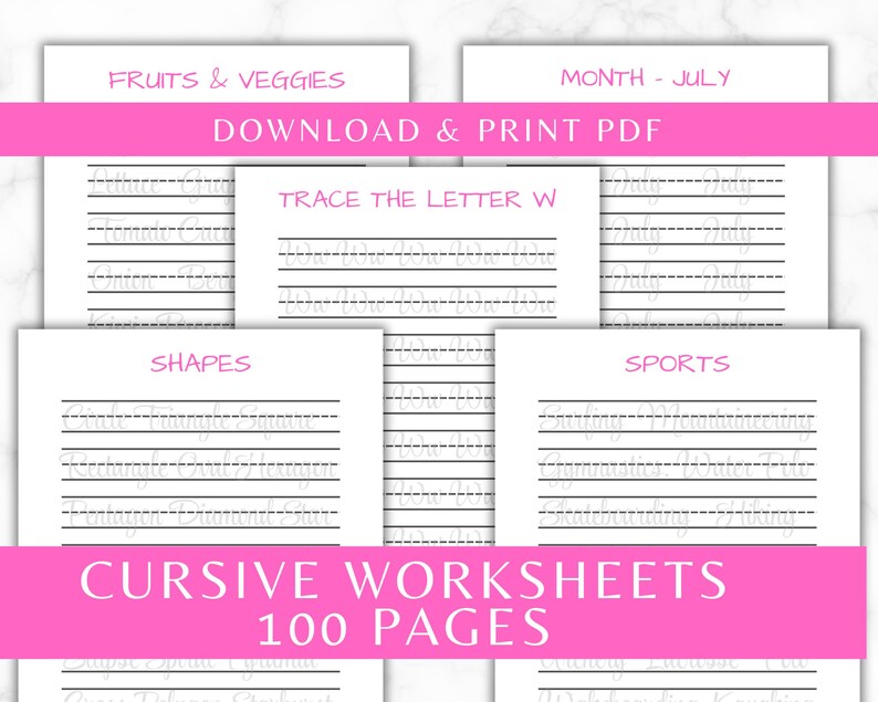 Cursive Writing | Practice Sheets | Cursive Practice | Cursive Tracing ...