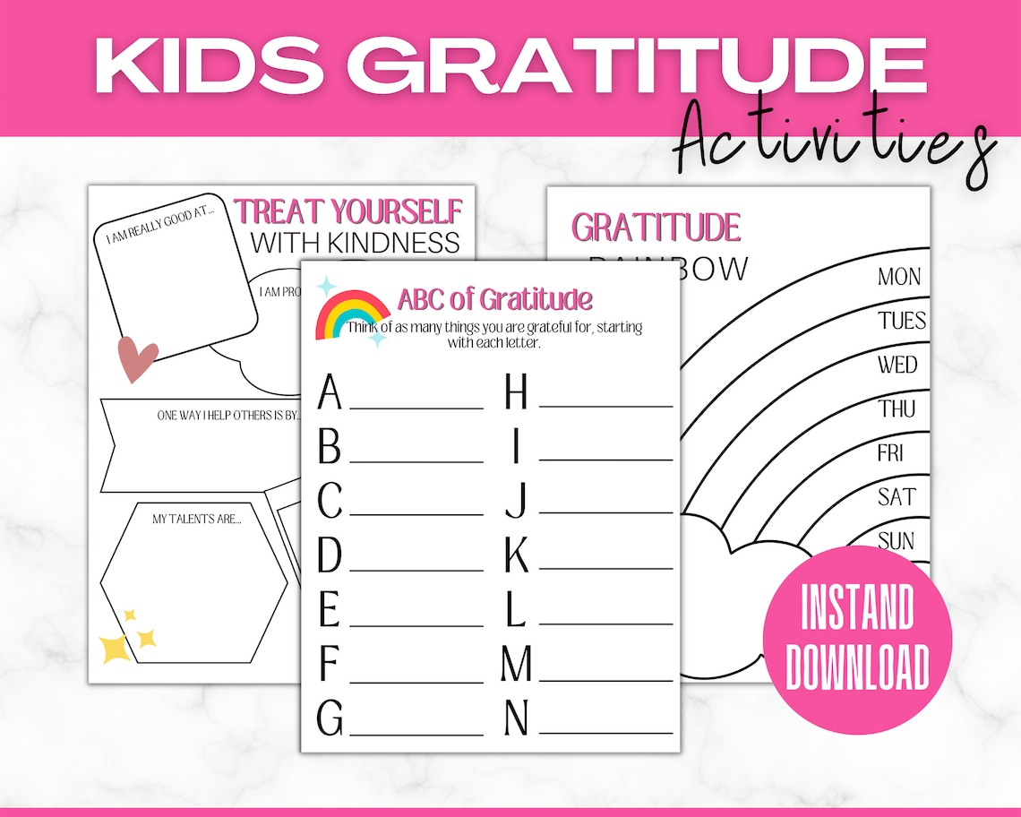 Kids Gratitude Journal Printable Mindfulness Log Self Care - Etsy