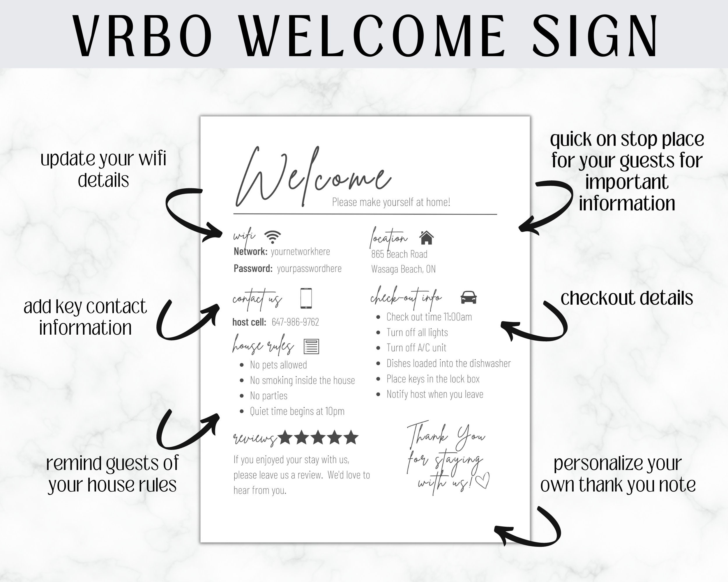 Editable Airbnb Templates | Host Manual | Essential House Items ...