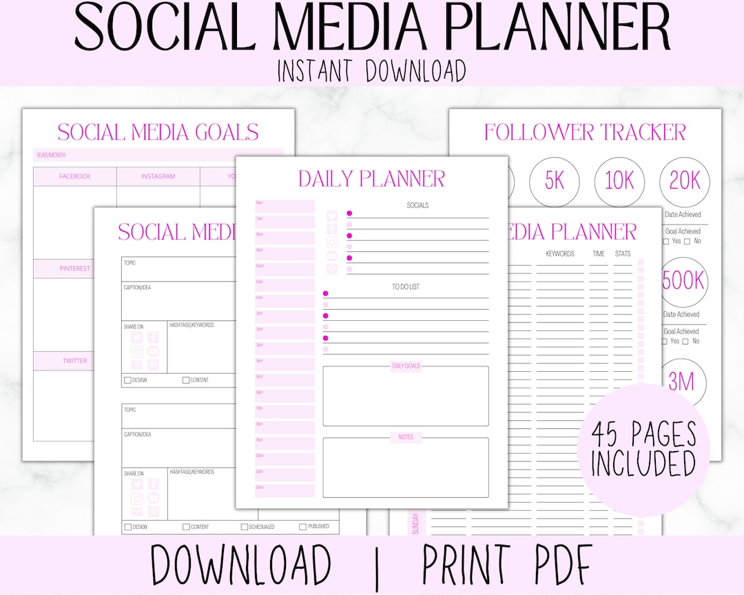 Social Media Planner Template | Content Creator Planner | Social Media ...