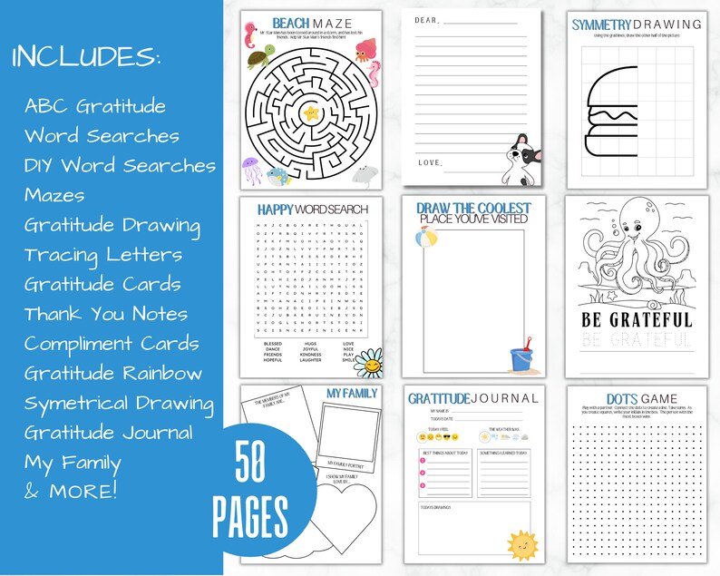 Gratitude Journal Printable BUNDLE | Mindfulness Log | Gratitude ...