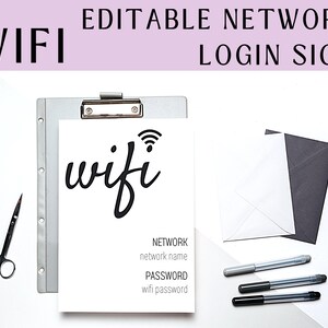 Wifi Password Sign | Editable Wifi Sign | Edit in Canva | Edit & Print ...
