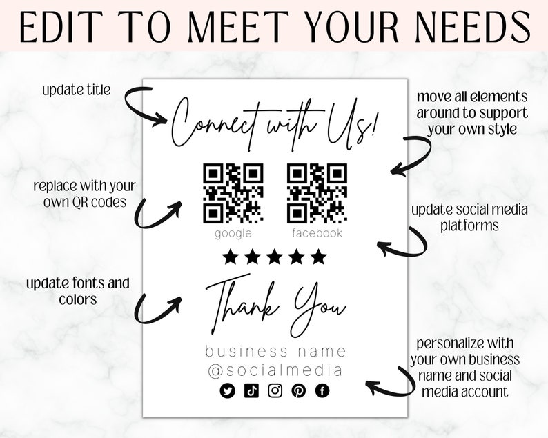 Ask for Review | QR Code Sign Template | Google Rating Sign | Facebook ...