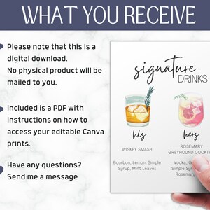 Editable Bar Menu Template | Customizable Drink List for Weddings ...