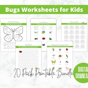 Kids Worksheets | Bugs & Insects Activities | Kindergarten Printable ...