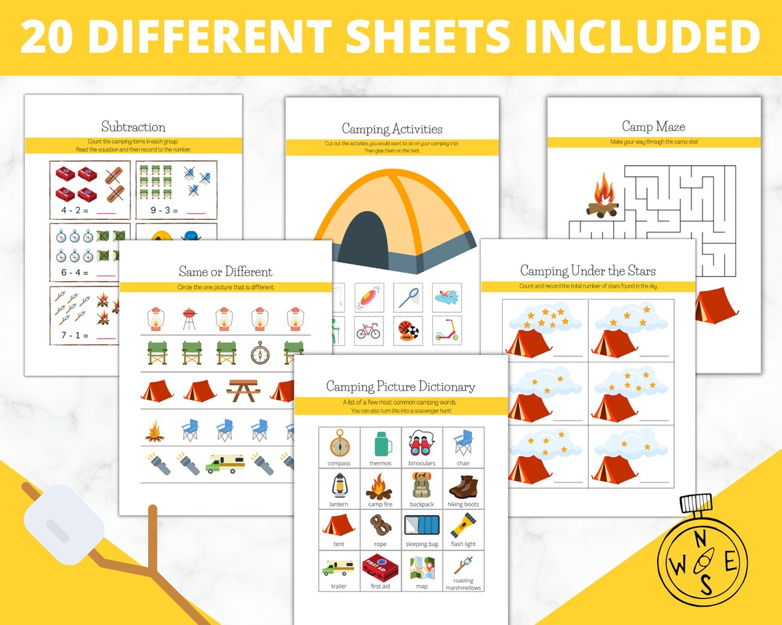 Camping Worksheets Printable Camping Worksheets Kindergarten Preschool ...