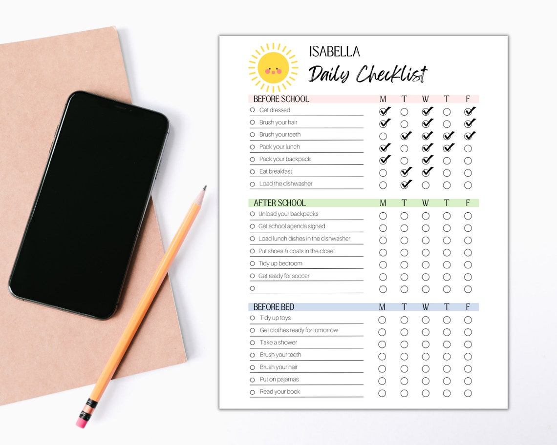 EDITABLE Daily Checklist Weekly Planner Family to Do List Command ...