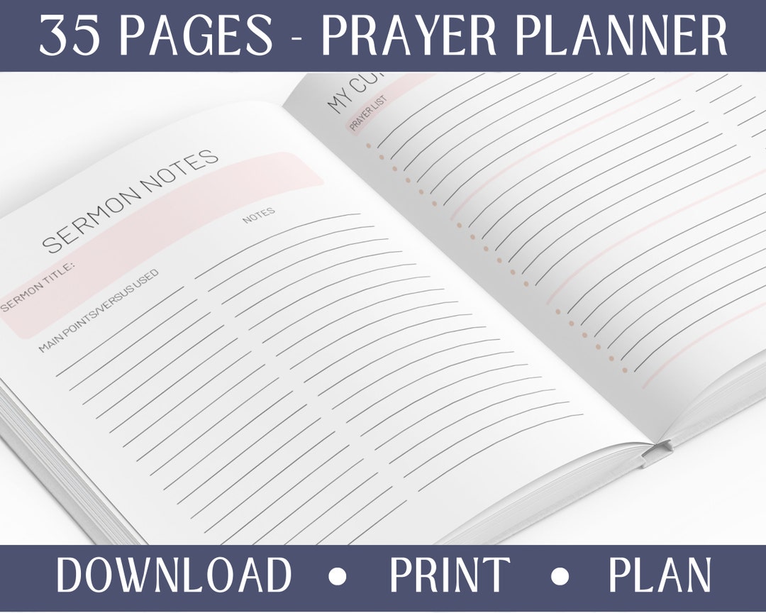 Prayer Planner Printable | Daily Gratitude Journal | Prayer Notes ...