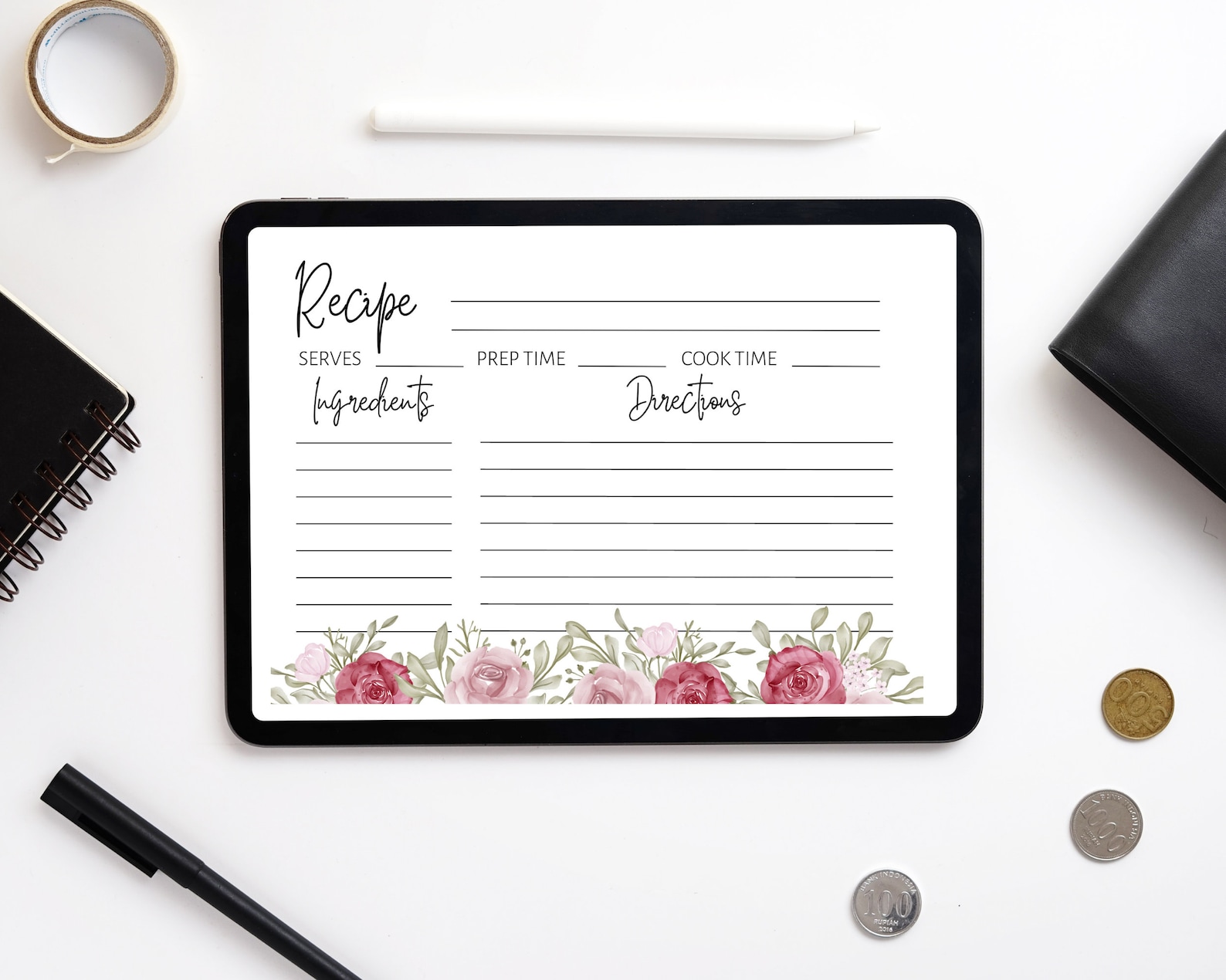 Recipe Card Template Floral Bridal Shower Wedding Shower - Etsy