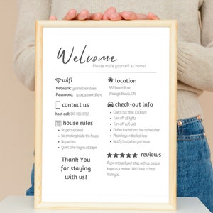 VRBO Welcome Sign | Editable Printable Sign | Minimalist Design ...
