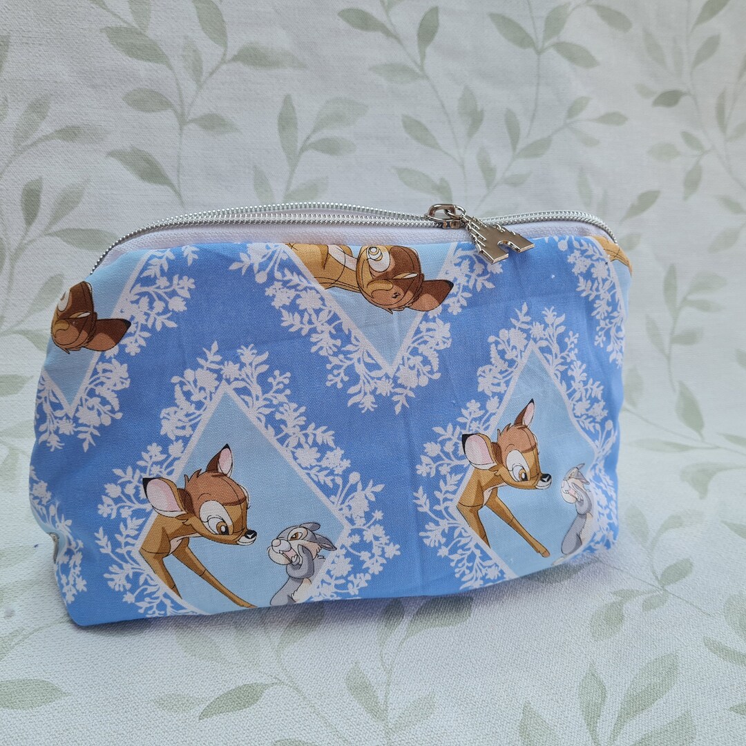 Blue Thumper and Bambi Triangle Shaped Cosmetic Bag Pouch With Rainbow ...