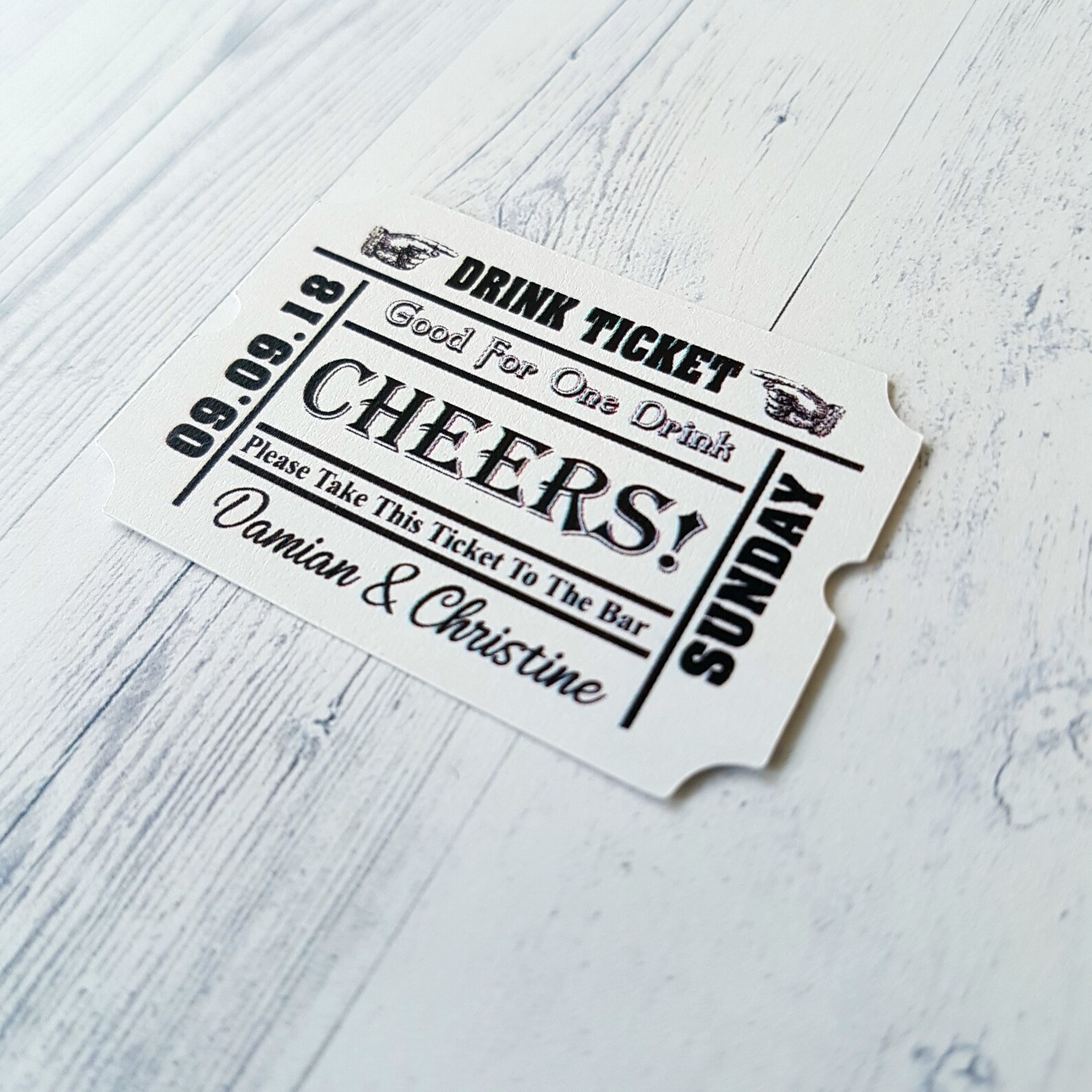 Personalised Wedding Guest Free Drink Tokens Drink Tickets - Etsy UK