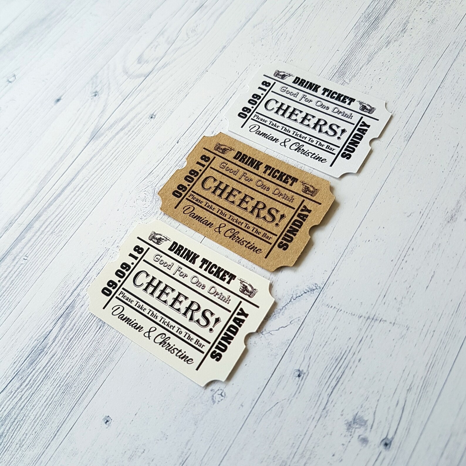 Personalised Wedding Guest Free Drink Tokens Drink Tickets - Etsy UK