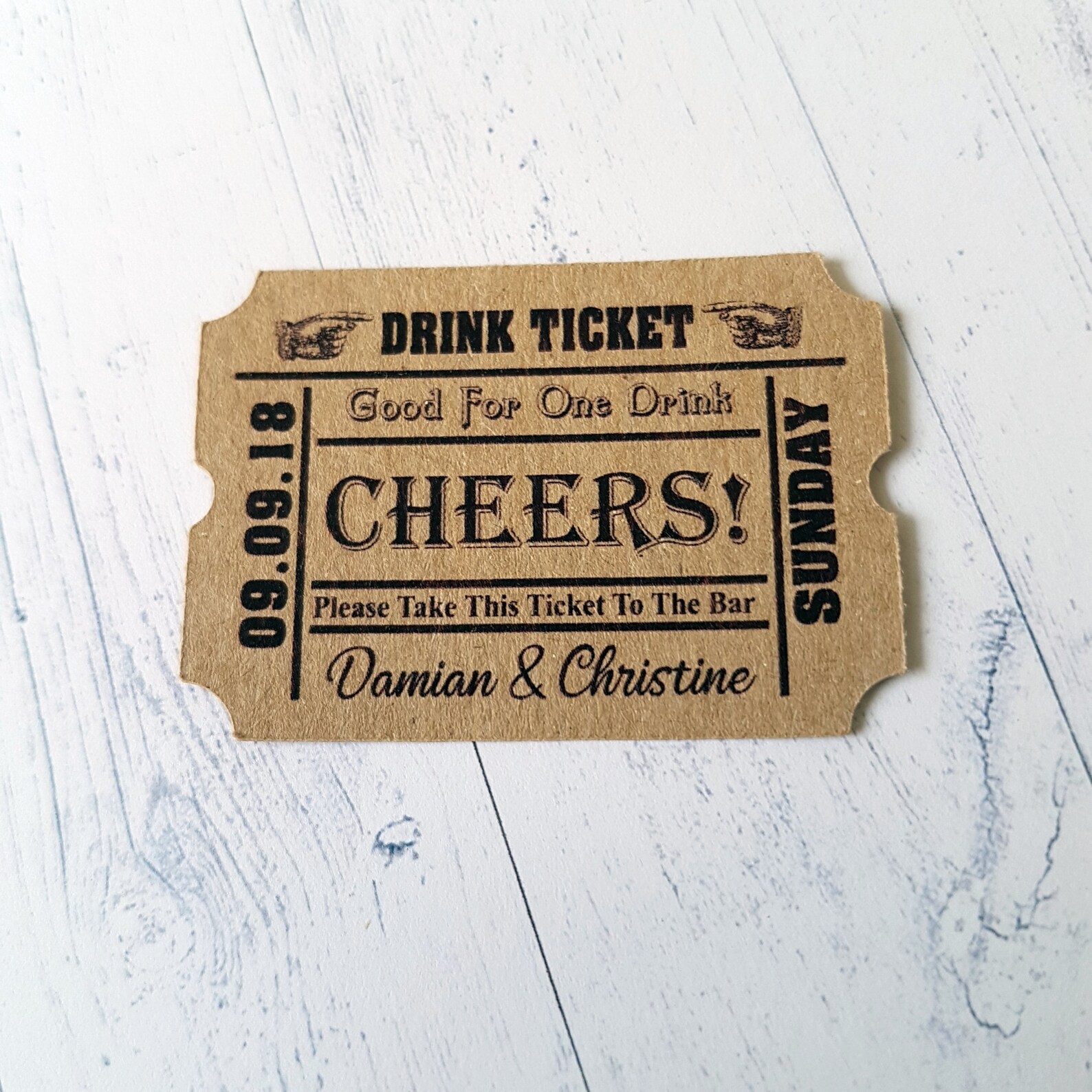 Personalised Wedding Guest Free Drink Tokens Drink Tickets - Etsy UK