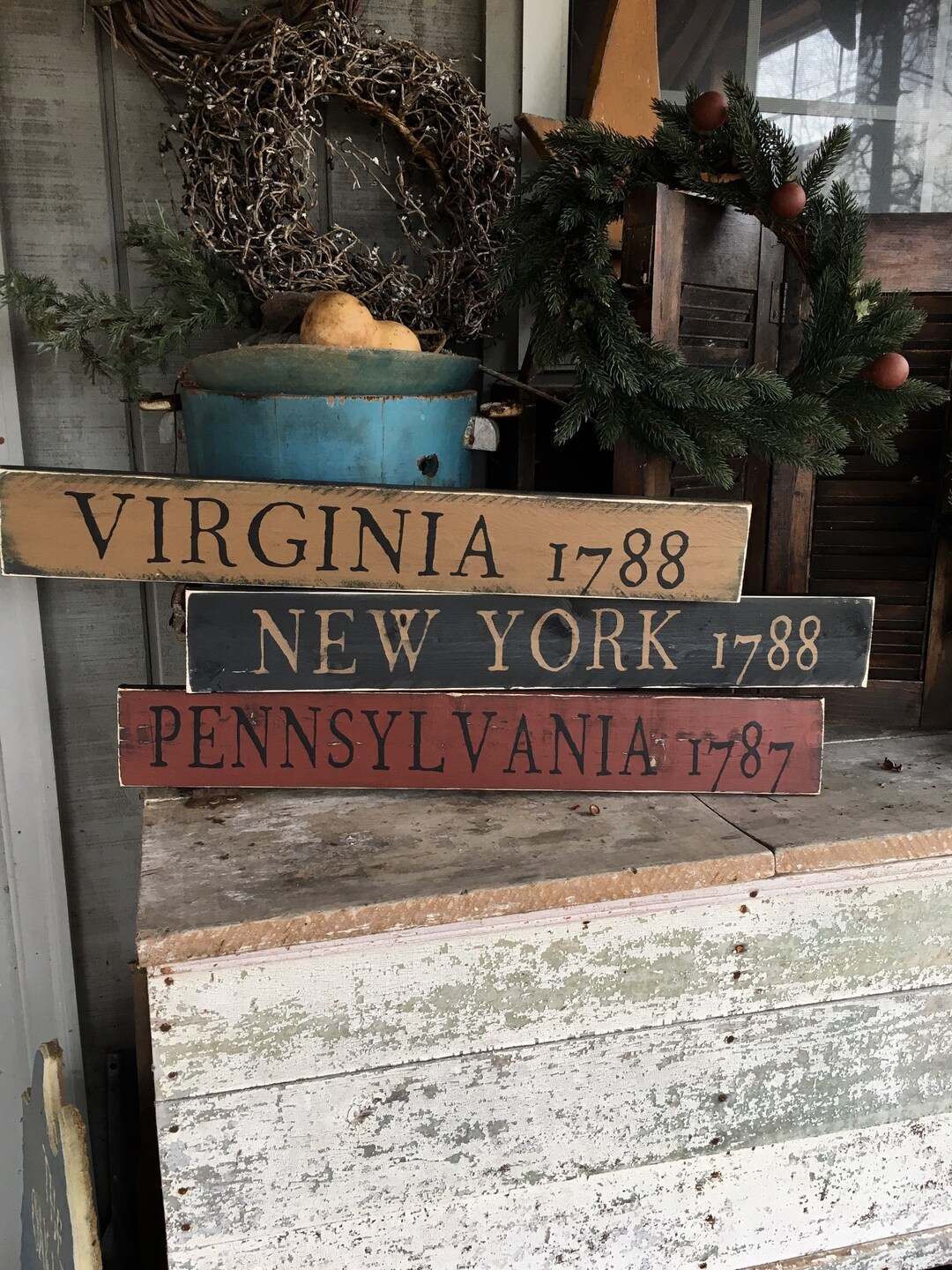 State Joined Union, State Signs, Colonial Decor, Early American Decor ...