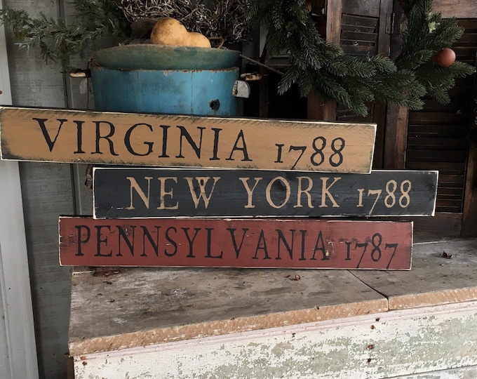 State Joined Union, State Signs, Colonial Decor, Early American Decor ...