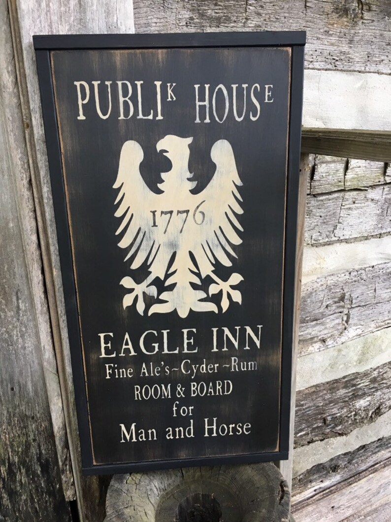 Eagle Inn Tavern Eagle Inn Sign Colonial Decor Early | Etsy
