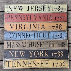 State Joined Union, State Signs, Colonial Decor, Early American Decor ...