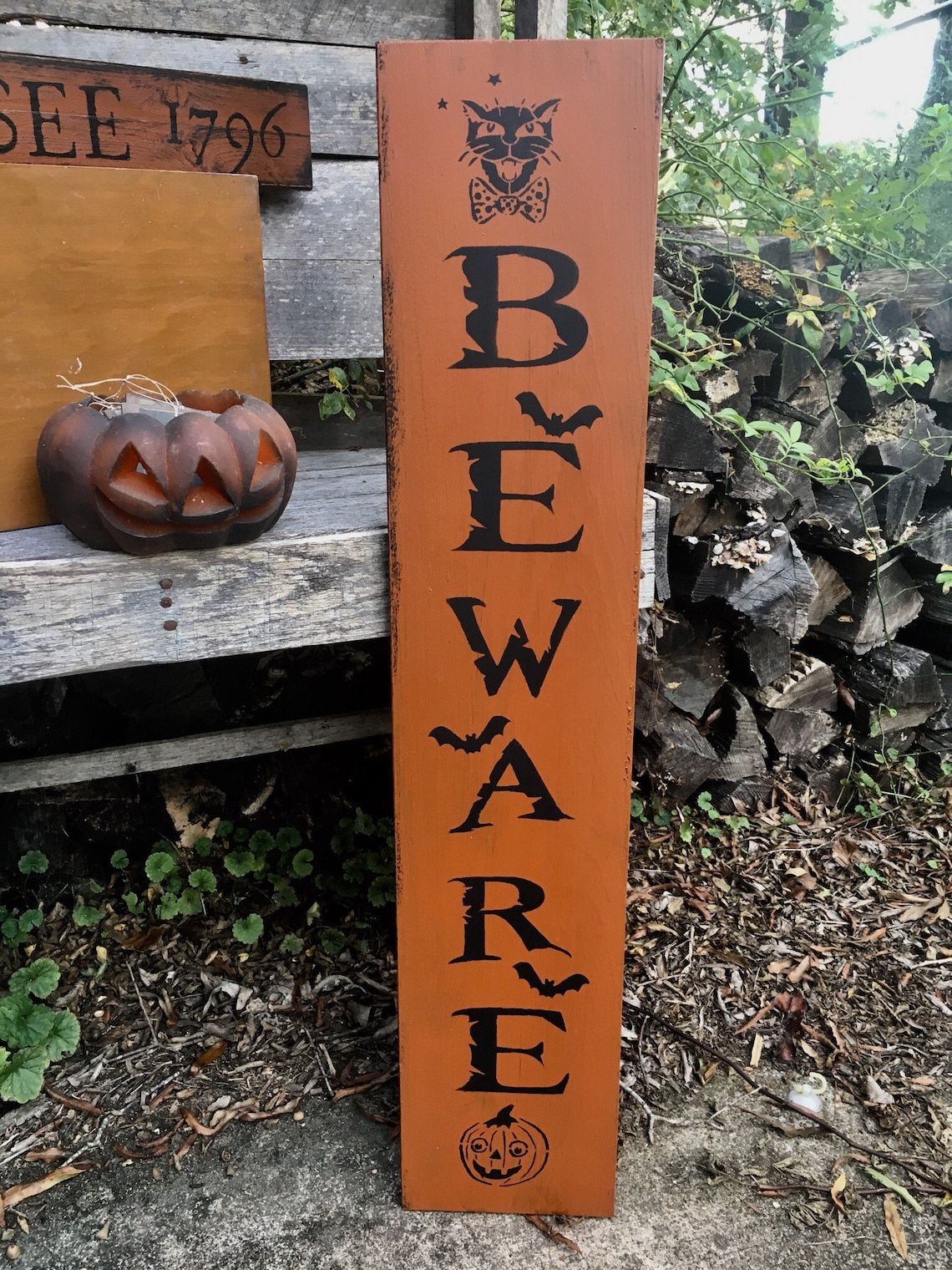 Beware Halloween Sign Halloween Sign Porch Sign Halloween - Etsy