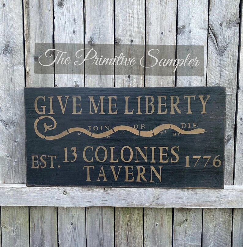 Liberty Tavern Sign: Colonial Decor, Join or Die - Etsy