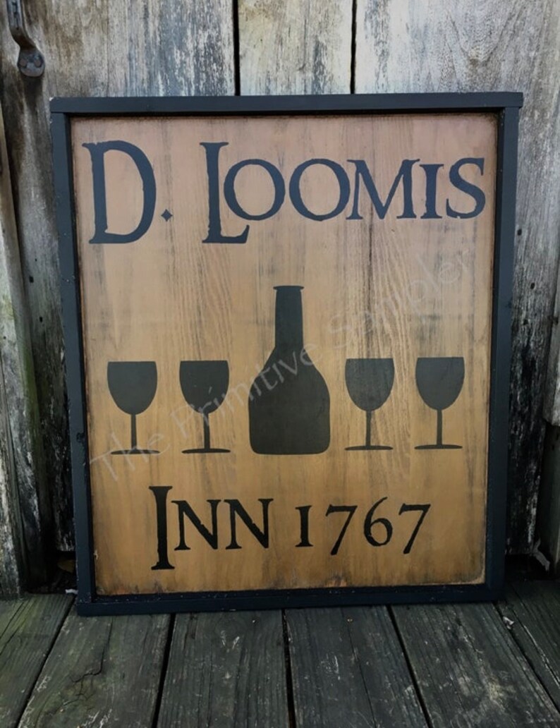 D Loomis Colonial Tavern Sign Reproduction Tavern D.loomis - Etsy