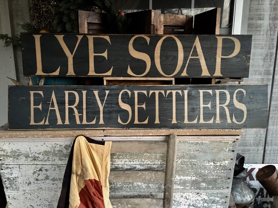 Early Settlers Primitive Sign Early American Decor Colonial | Etsy
