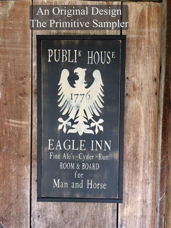 Eagle Inn Tavern Eagle Inn Sign Colonial Decor Early | Etsy