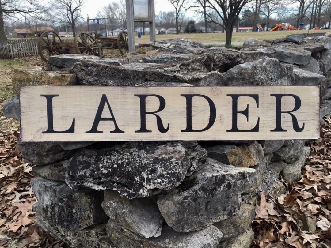 Larder Sign, 5x30, Larder, Kitchen Sign, Early American Decor, Colonial ...