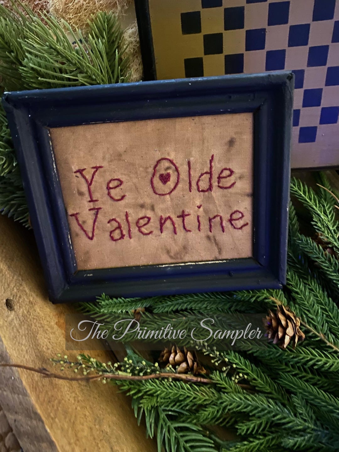 Ye Olde Valentine Sampler, Primitive Valentine, Primitive Stitchery ...