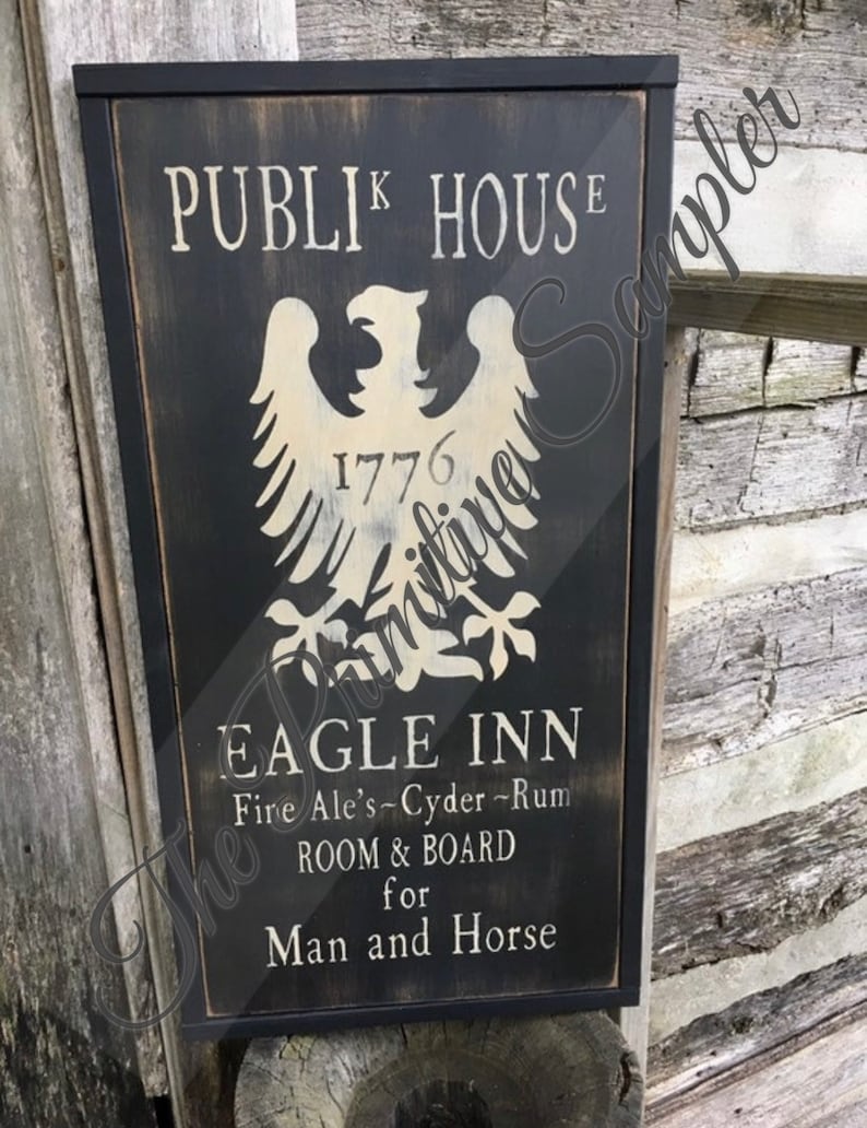 Eagle Inn Tavern Eagle Inn Sign Colonial Decor Early | Etsy
