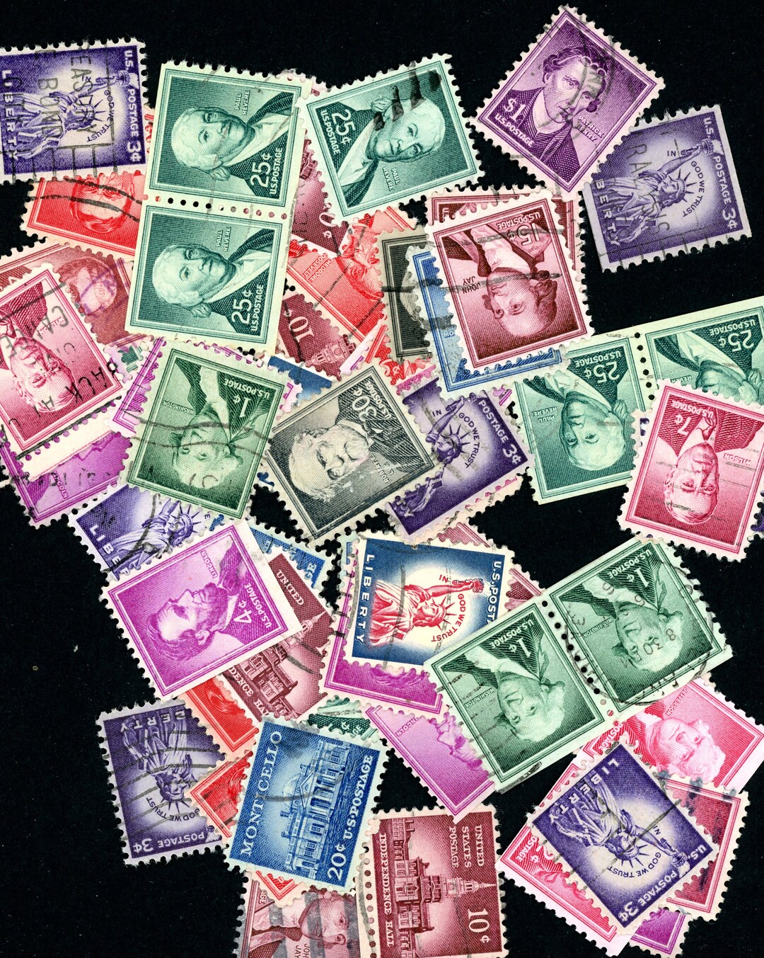 United States Mixture of Used Postage Stamps From the 1954 Liberty ...