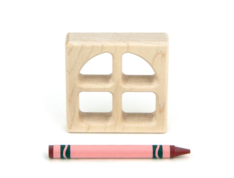 5 Pc Arch-paned Window & Door Set | Solid Maple Toy Unit Building ...